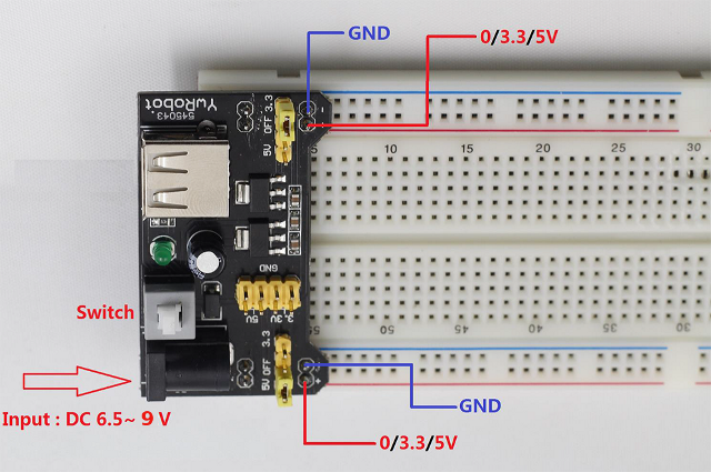 Site de Philippe LE GUEN - YwRobot Breadboard Power Supply